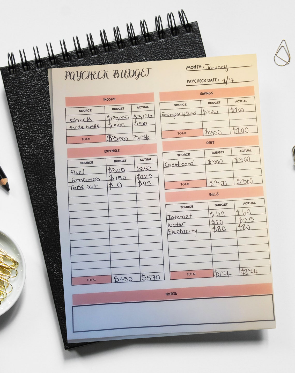 Paycheck Budget Planner | Printable Paycheck Budget Planner | Budget ...
