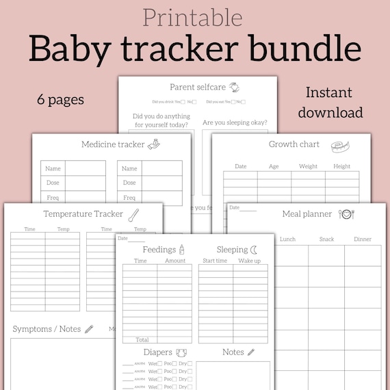 Printable Baby Tracker Newborn Planning Kit Feeding Tracker - Etsy