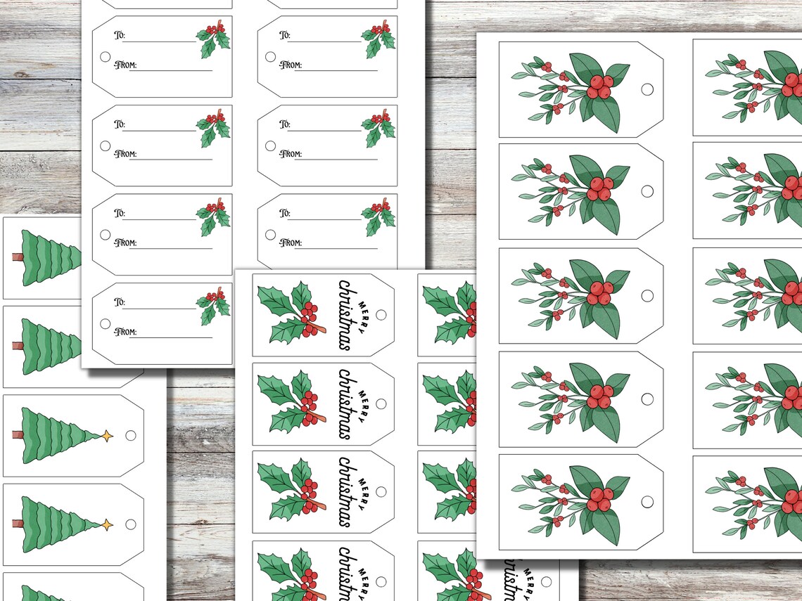 Printable Christmas Gift Tags, Holiday Gift Tag, DIY Art, to and From ...