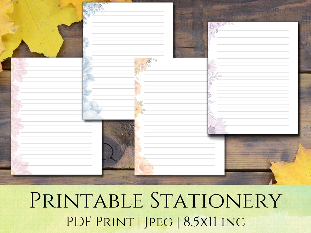 Printable Floral Stationery, Colorful Stationery, Journal Paper ...