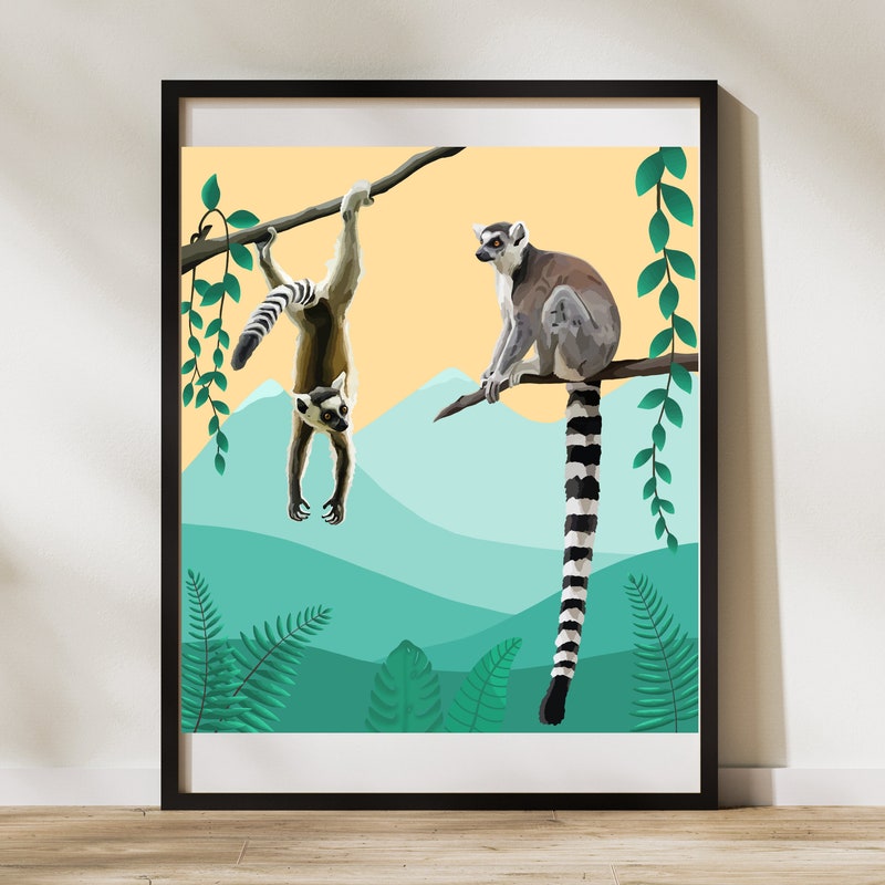 Lemur Print - Etsy