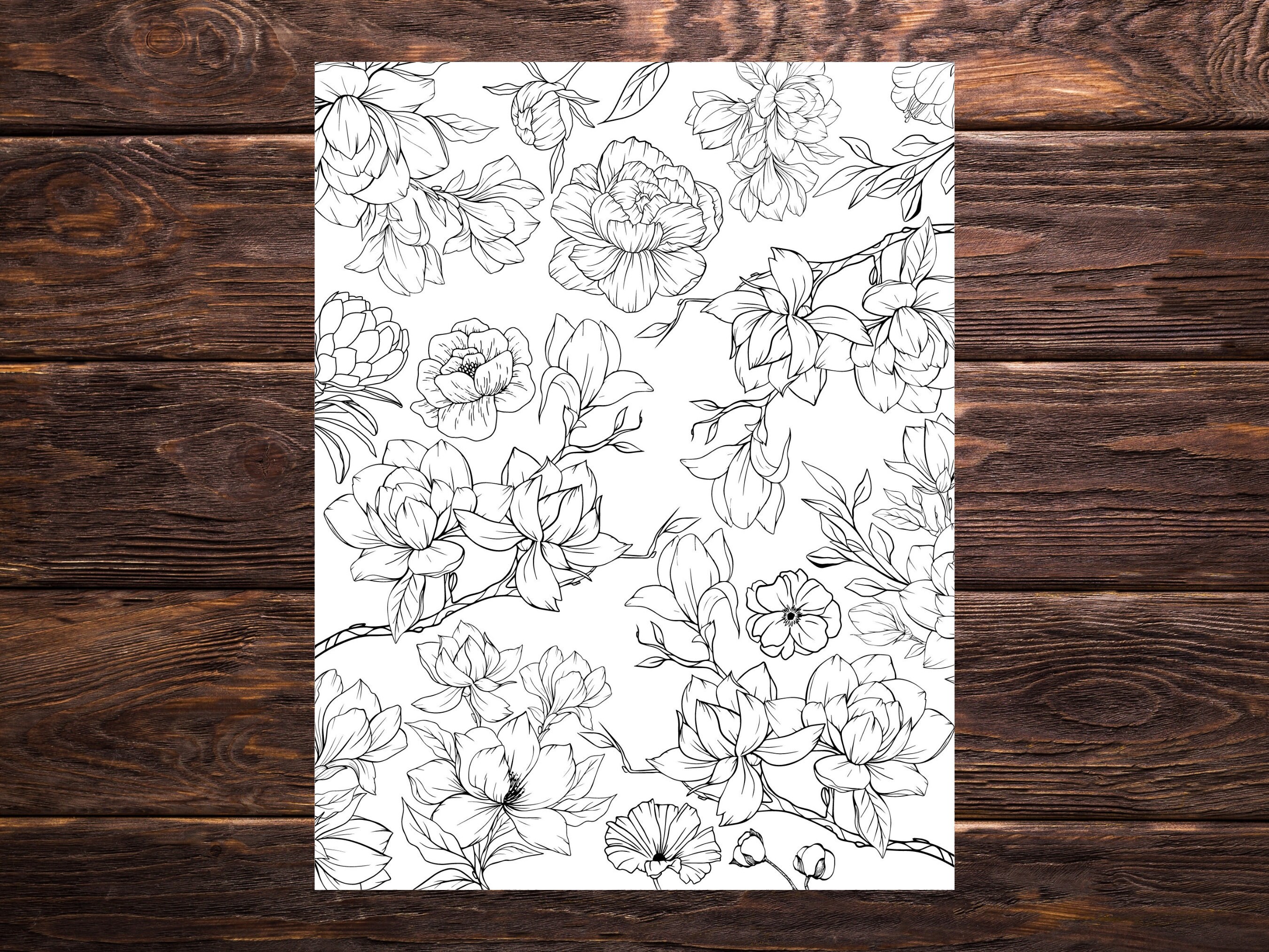 10 Pack Printable Botanical Coloring Pages, Floral Coloring Book Pages ...