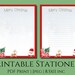Printable Christmas Stationery, Floral Holiday Stationery, Christmas ...