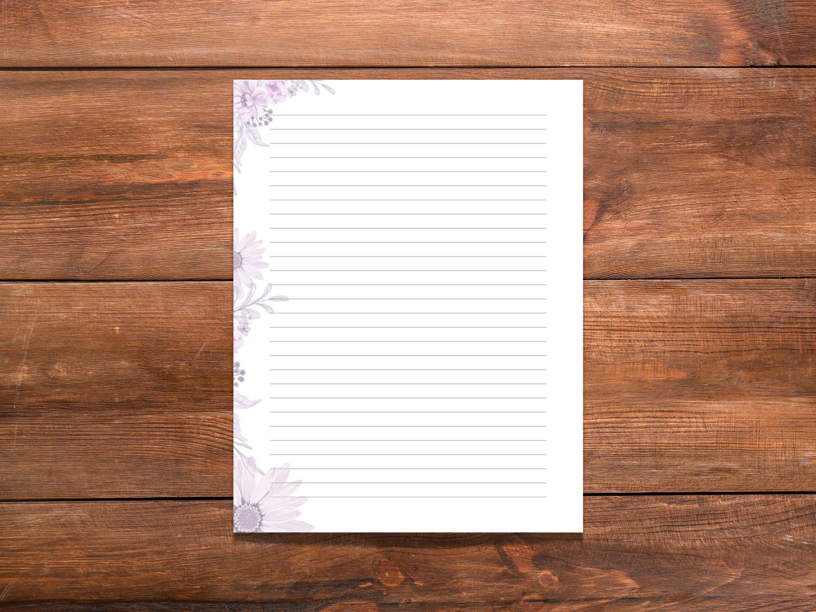 Printable Floral Stationery, Colorful Stationery, Journal Paper ...