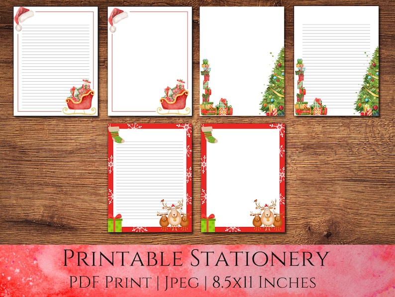 Printable Christmas Stationery, Colorful Stationery, Cute Stationery ...