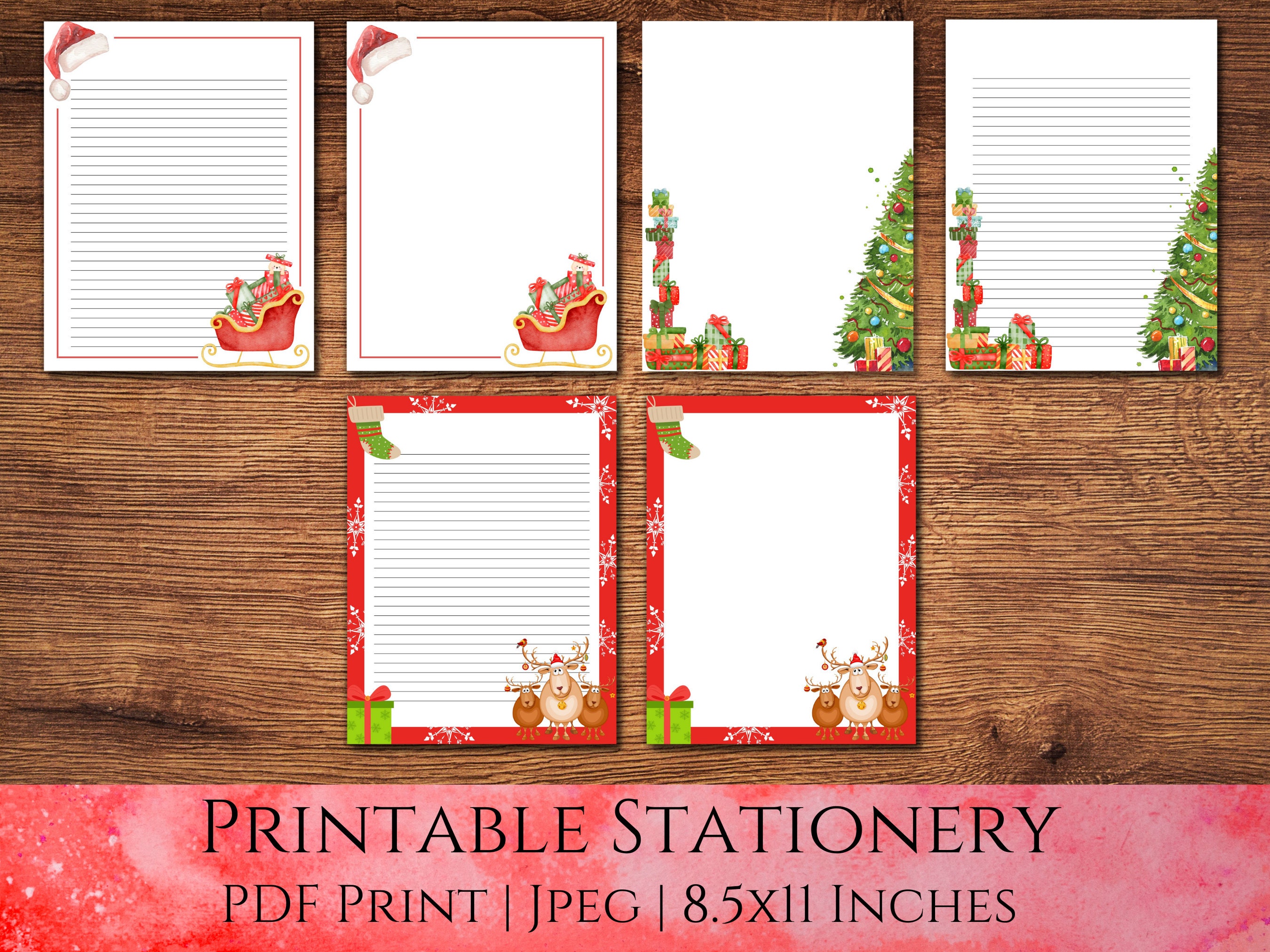 Printable Christmas Stationery, Colorful Stationery, Cute Stationery ...