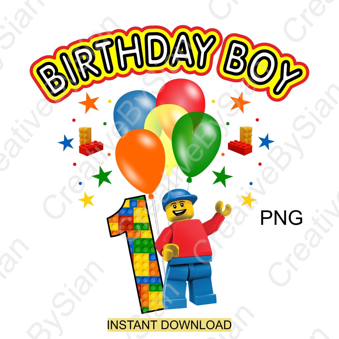 Lego, Birthday, Clipart, Png, 1ST Birthday, Age 1, PNG ONLY, Digital ...