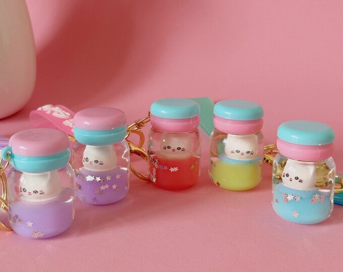 Kawaii Boba Milk Tea Bubble Tea Liquid Key Chain, Cute Boba Tea ...