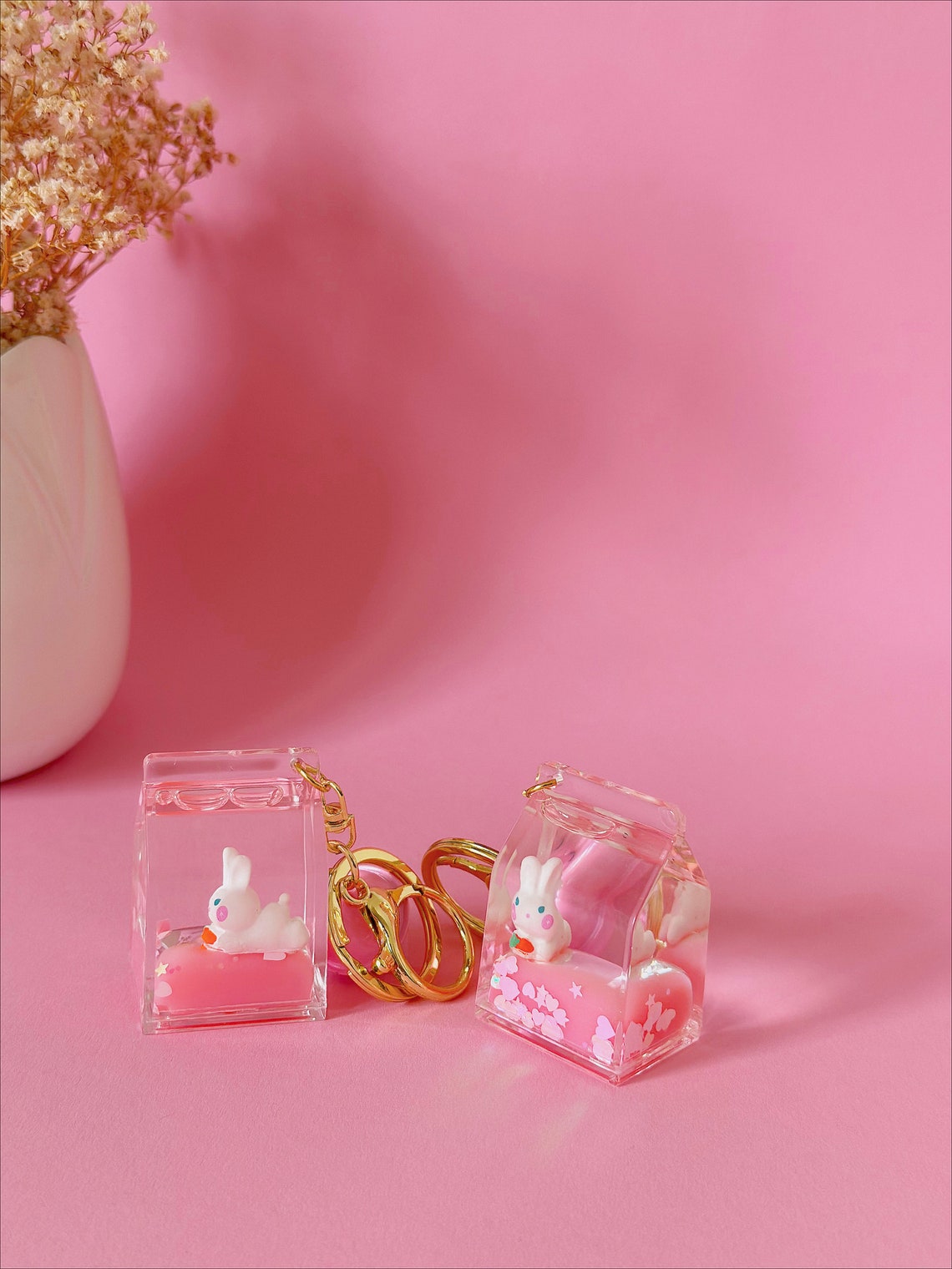 Boba Keychains Bubble Tea Keychains Cute Bunny Liquid - Etsy