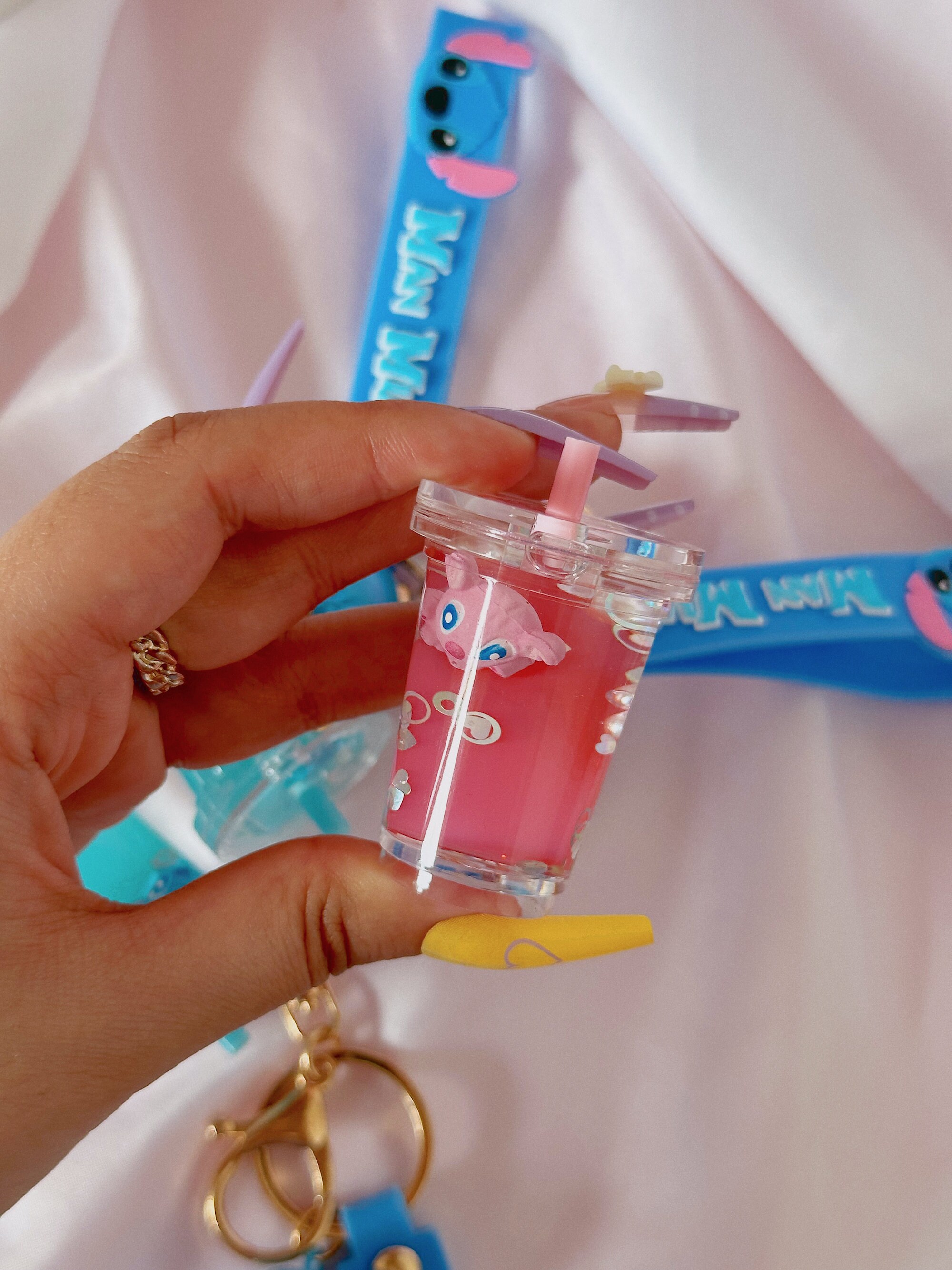 Stitch Kawaii Boba Keychain Bubble Tea Floating Animal - Etsy UK