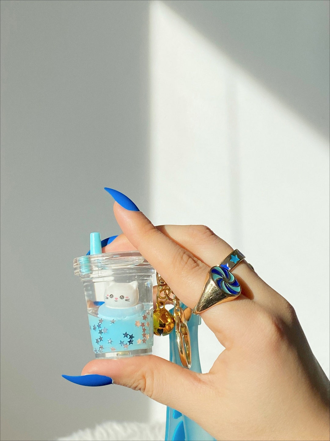 Kawaii Boba Milk Tea Bubble Tea Liquid Key Chain, Cute Boba Tea ...