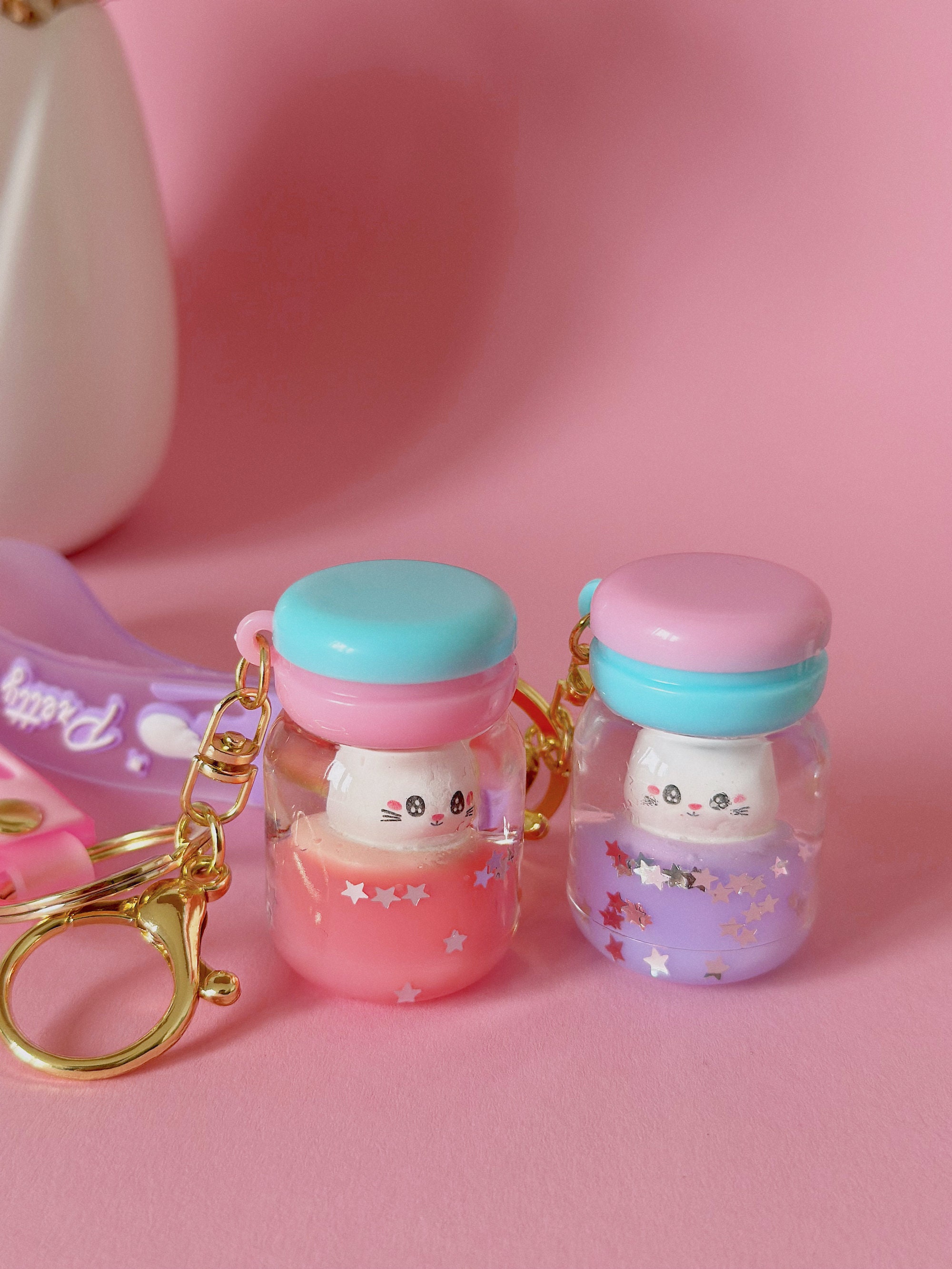 Kawaii Boba Milk Tea Bubble Tea Liquid Key Chain, Cute Boba Tea ...