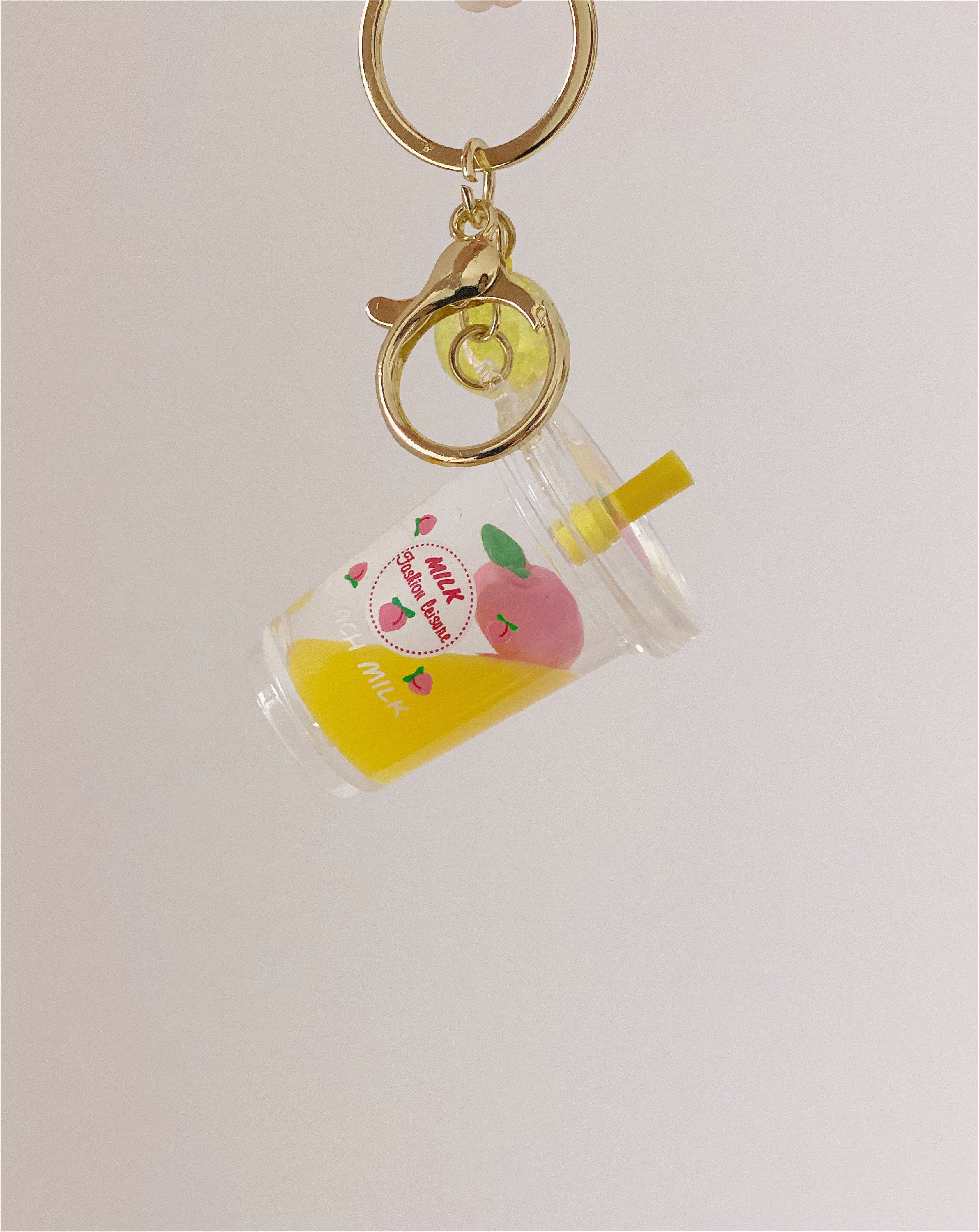 Kawaii Boba Milk Tea Bubble Tea Liquid Key Chain, Cute Boba Tea ...