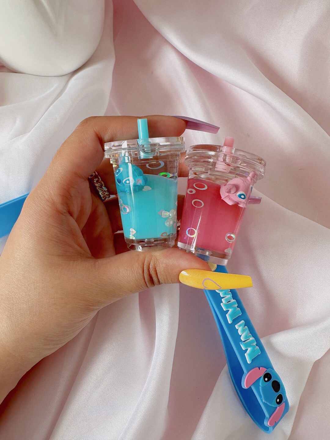 Stitch Kawaii Boba Keychain Bubble Tea Floating Animal - Etsy