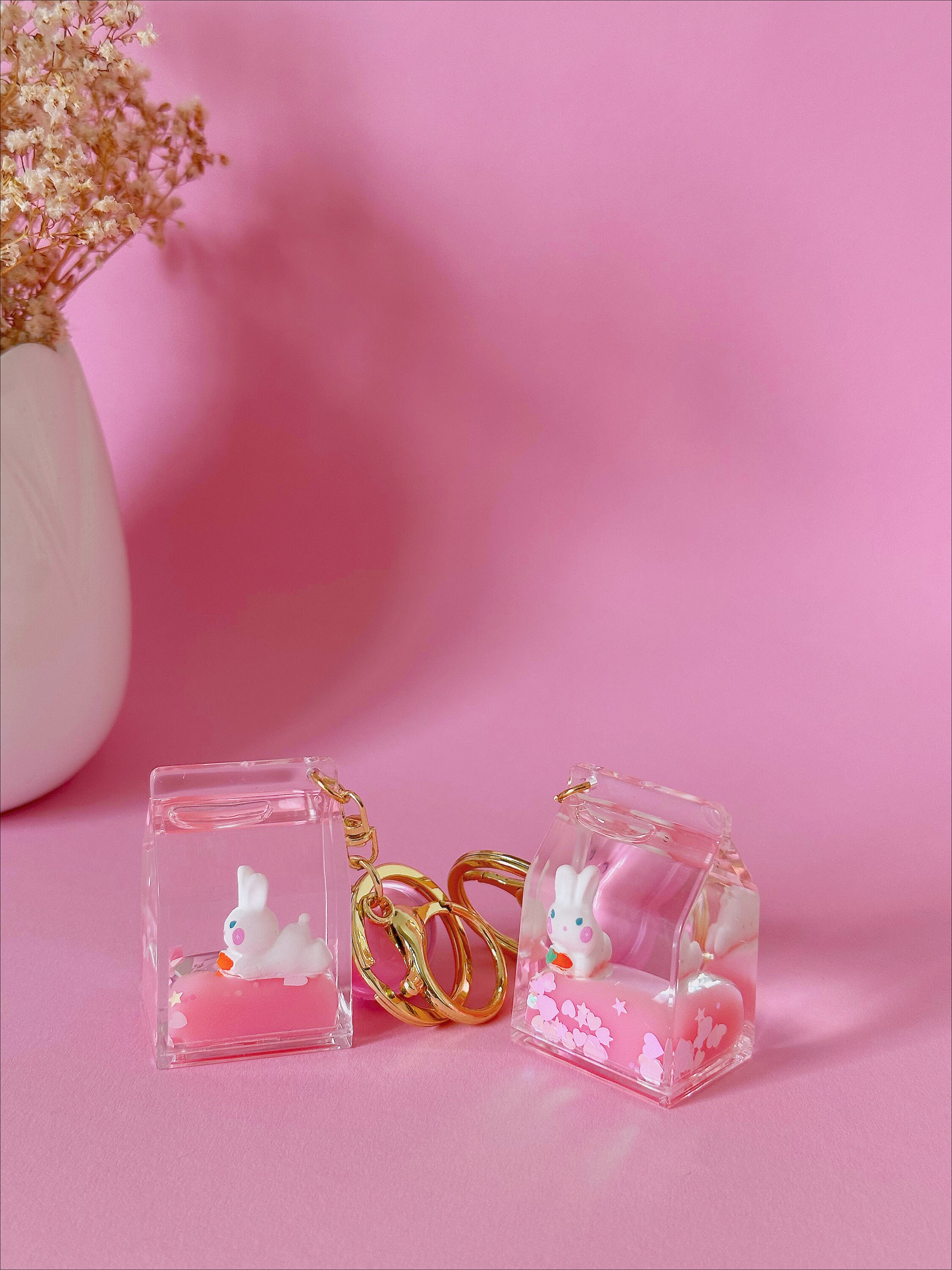 Boba Keychains, Bubble Tea Keychains , Cute Bunny Liquid Keychains, Bag ...