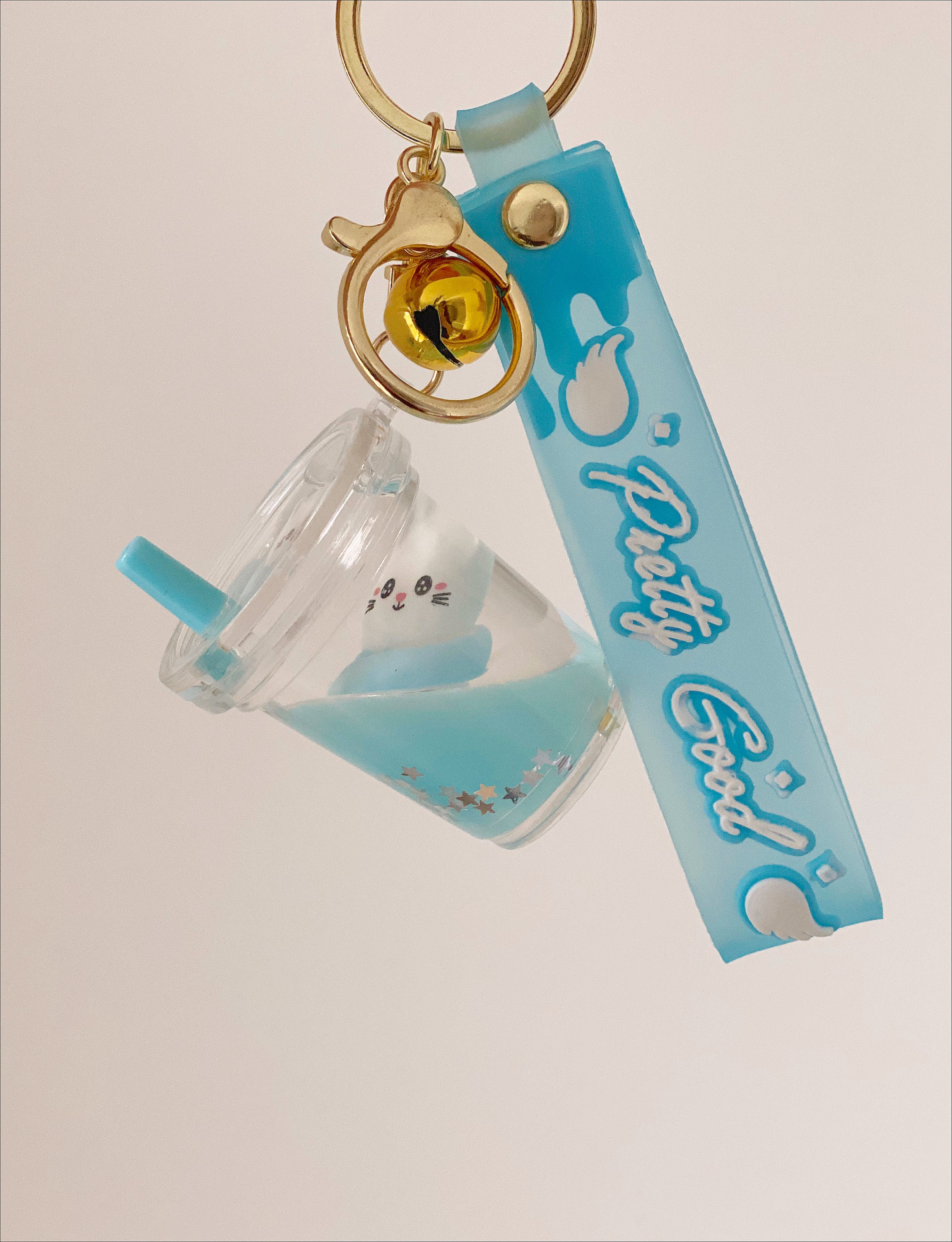 Kawaii Boba Milk Tea Bubble Tea Liquid Key Chain, Cute Boba Tea ...