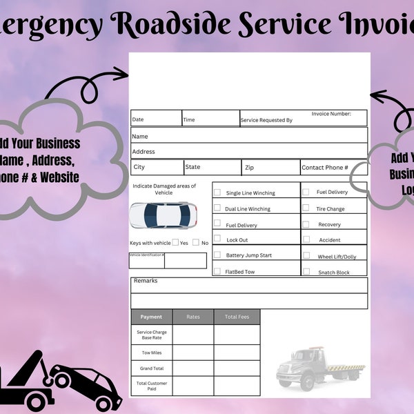 Towing Roadside Invoice - Etsy