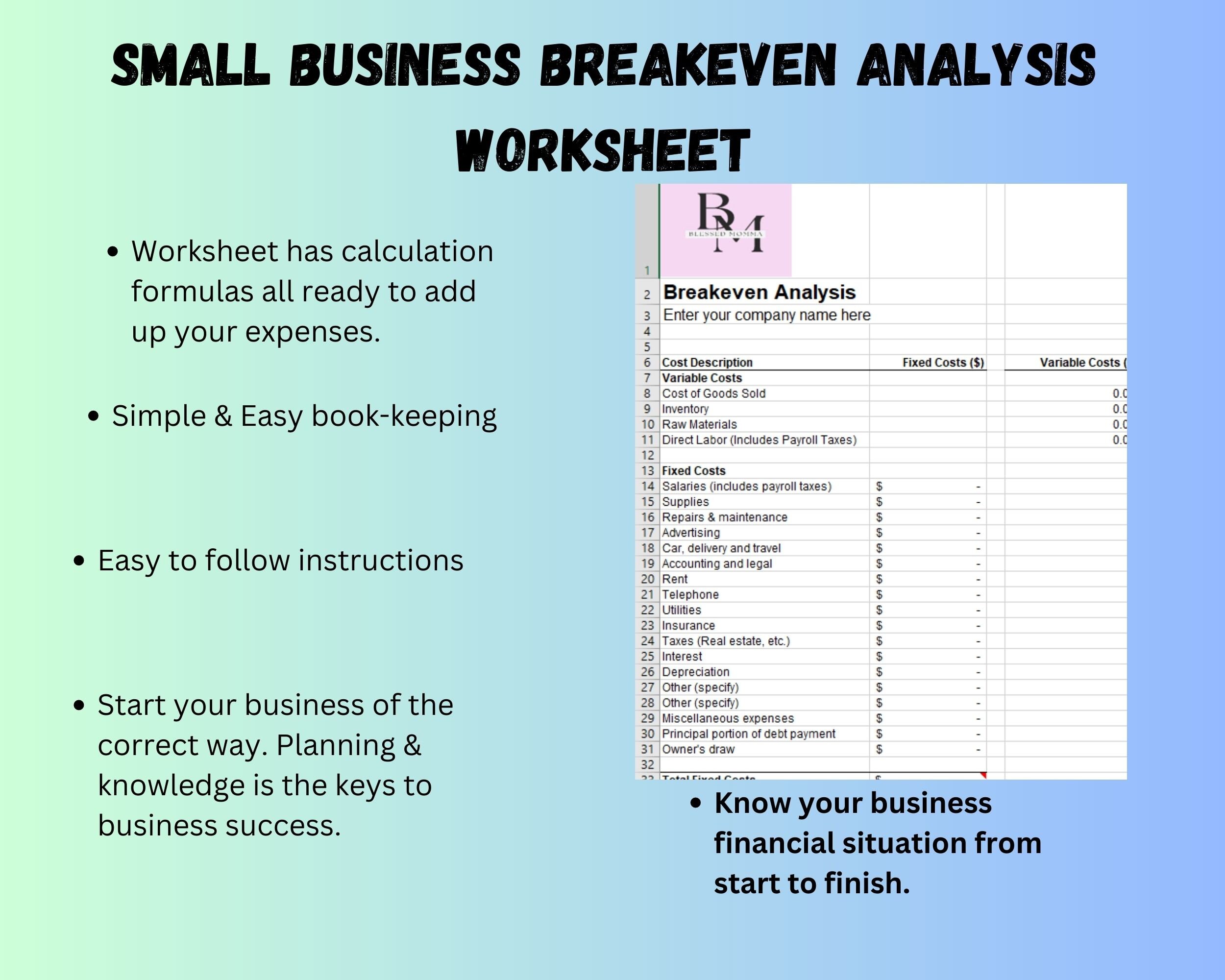 Business Startup Expense Worksheet, Excel Expense Worksheet ...