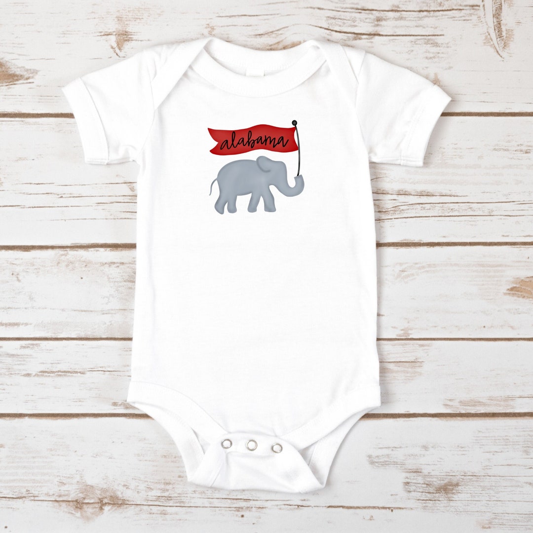Flag Elephant Onesie, Fall Baby Onesie, Baby Shower Gift, Football Baby ...