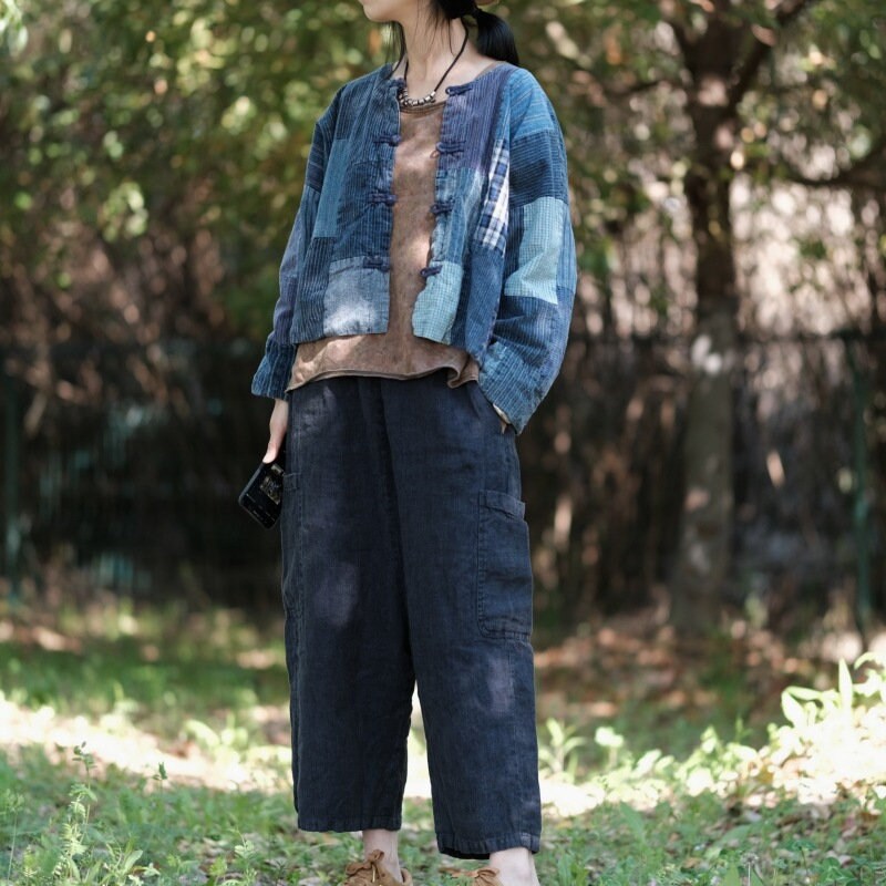 Cotton Double Layered Women Blouse in Patchwork Style 231559k - Etsy