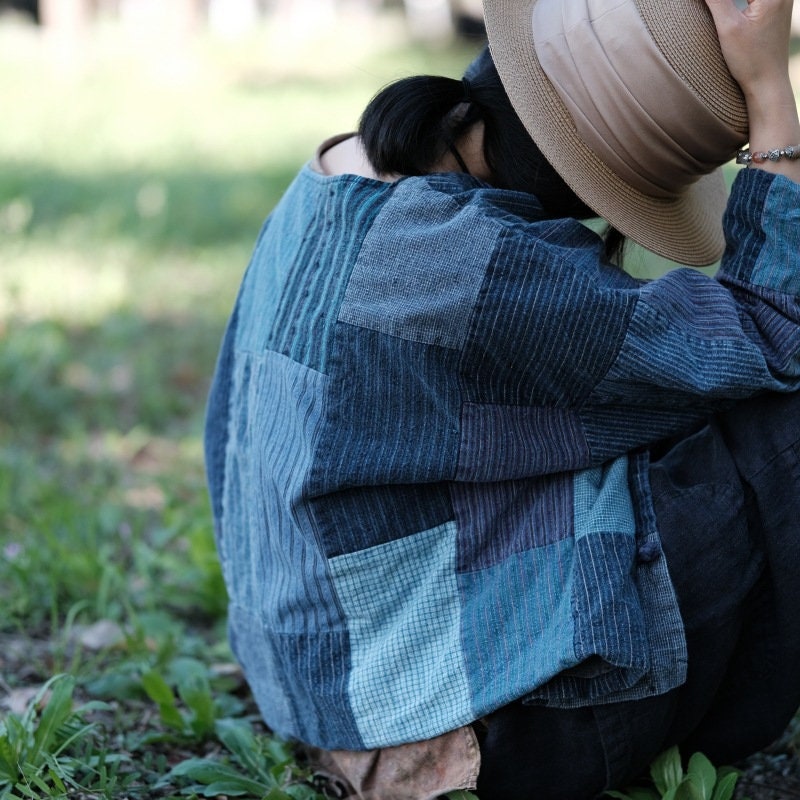 Cotton Double Layered Women Blouse in Patchwork Style 231559k - Etsy