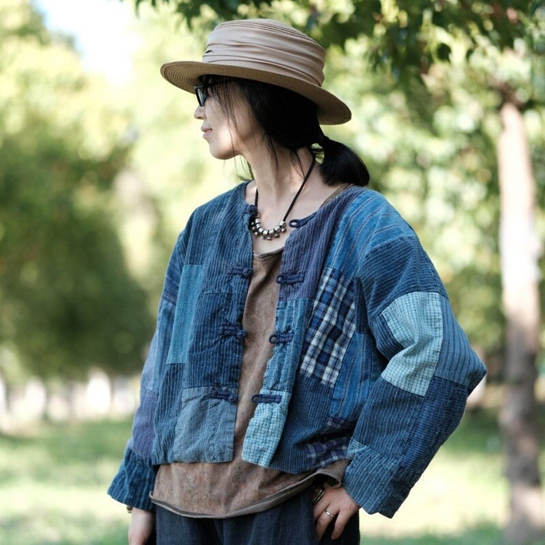 Cotton Double Layered Women Blouse in Patchwork Style 231559k - Etsy