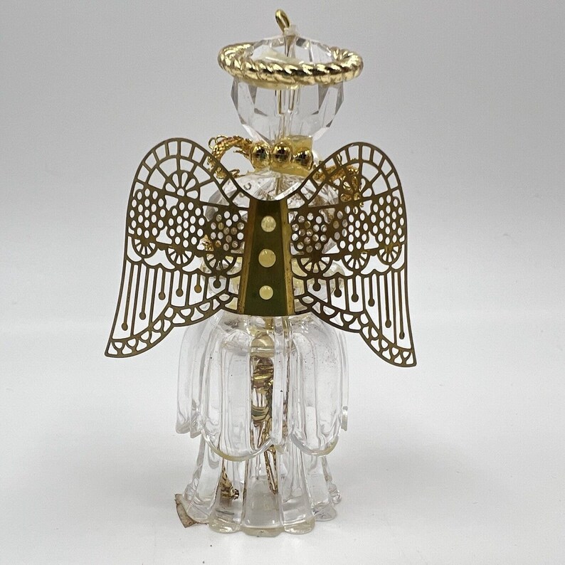 Vintage Angel Gold Color Wire Wings Plastic Christmas Holiday Ornament ...