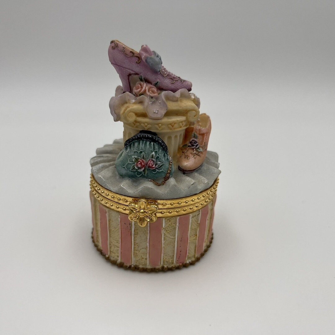 Ceramic Lidded Hat Box With Shoes Pearls Trinket Pill Stash Box - Etsy