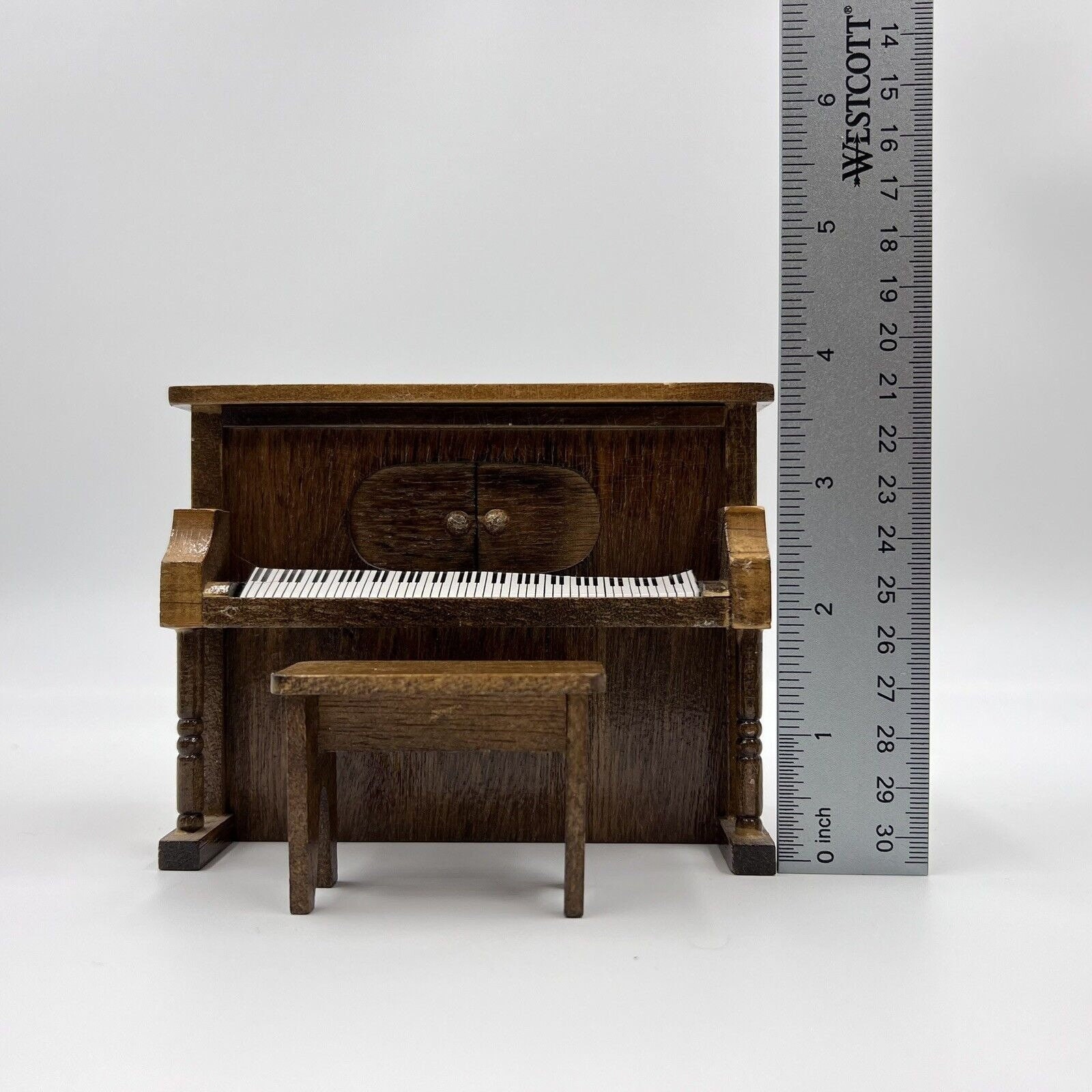 Vintage Miniature Wood Piano Music Box With Bench Great Condition - Etsy