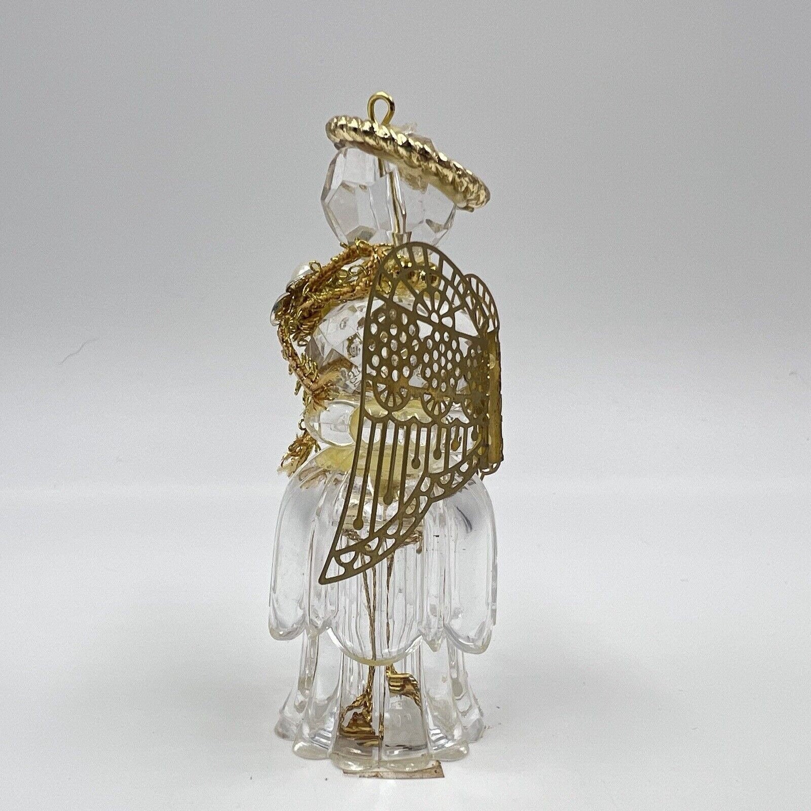 Vintage Angel Gold Color Wire Wings Plastic Christmas Holiday Ornament ...