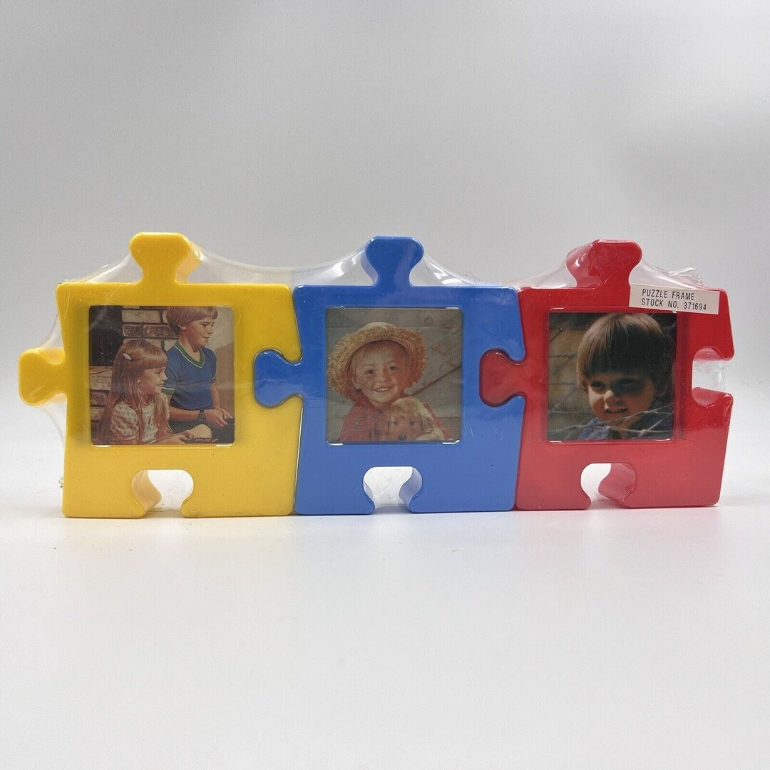 Puzzle Piece Photo Frames Set Autism Awareness Vintage Sealed NOS - Etsy