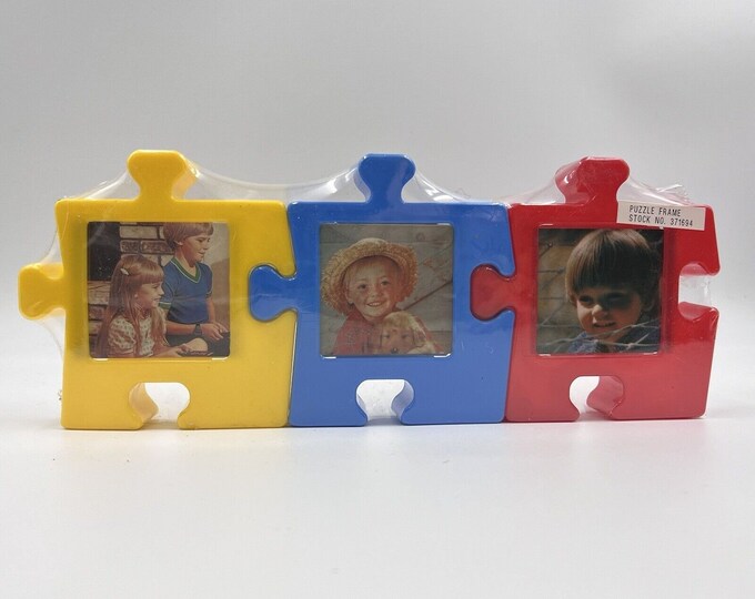 Puzzle Piece Photo Frames Set Autism Awareness Vintage Sealed NOS - Etsy