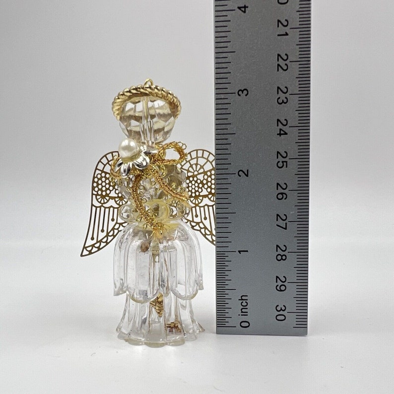 Vintage Angel Gold Color Wire Wings Plastic Christmas Holiday Ornament ...