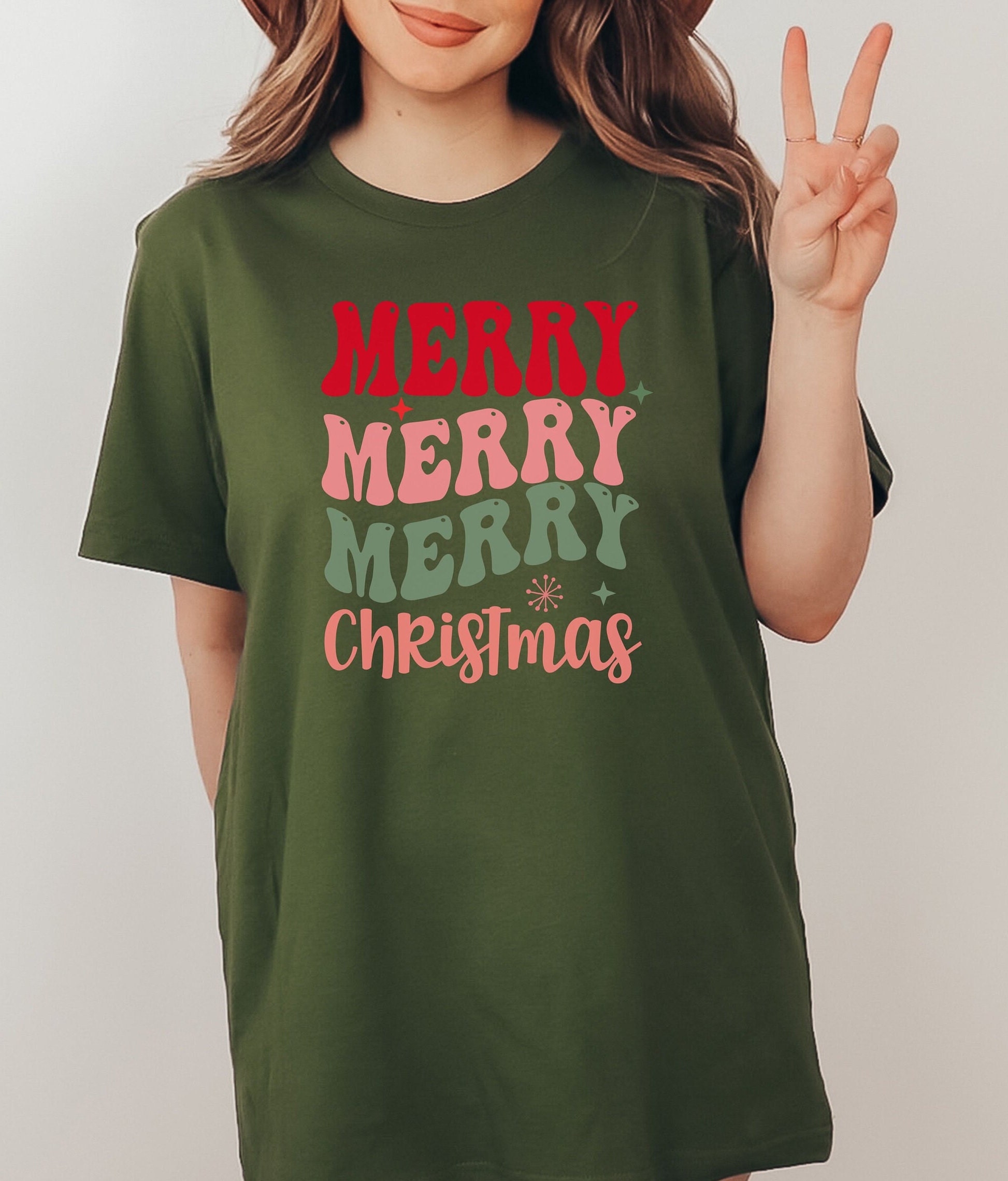 Merry Christmas Shirt Colorful Christmas Shirt Festive - Etsy