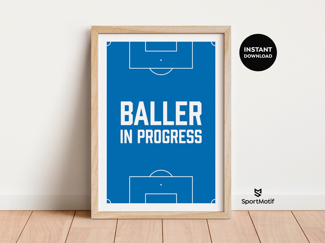 Football Print for Kids. Blue Baller in Progress Instant Download ...