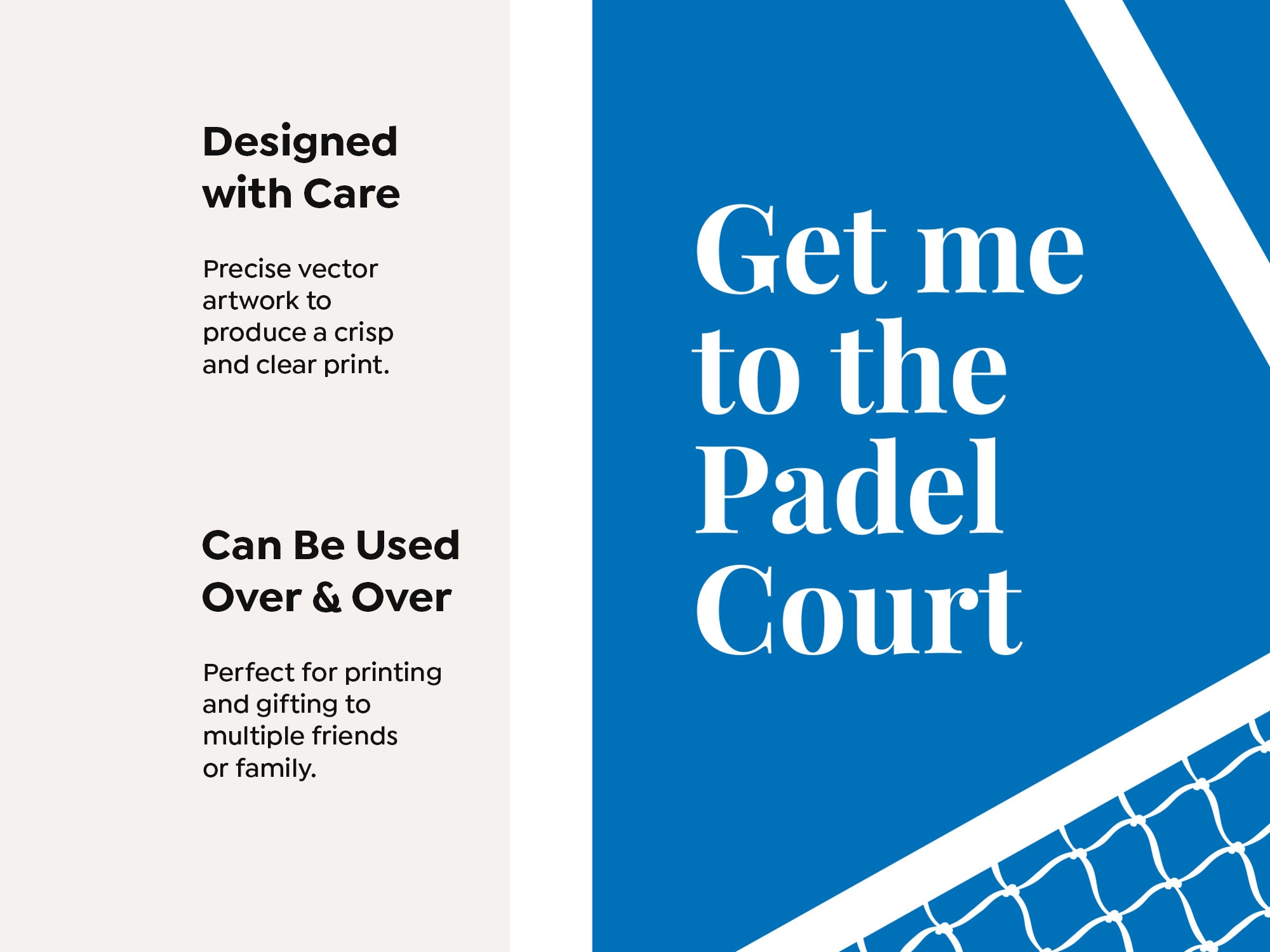 Padel Poster. Minimalist Instant Download Print. Clean Typography Court ...