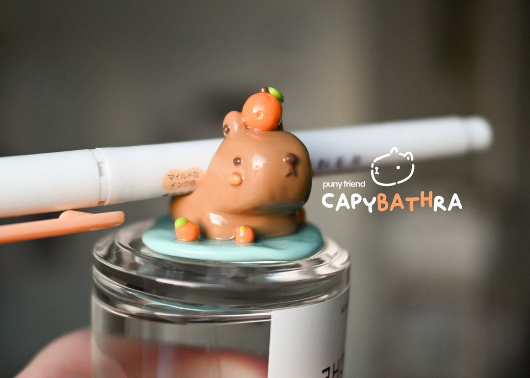 Capybara Yuzu Bath capybathra Clay Desk Friend Pen Holder - Etsy
