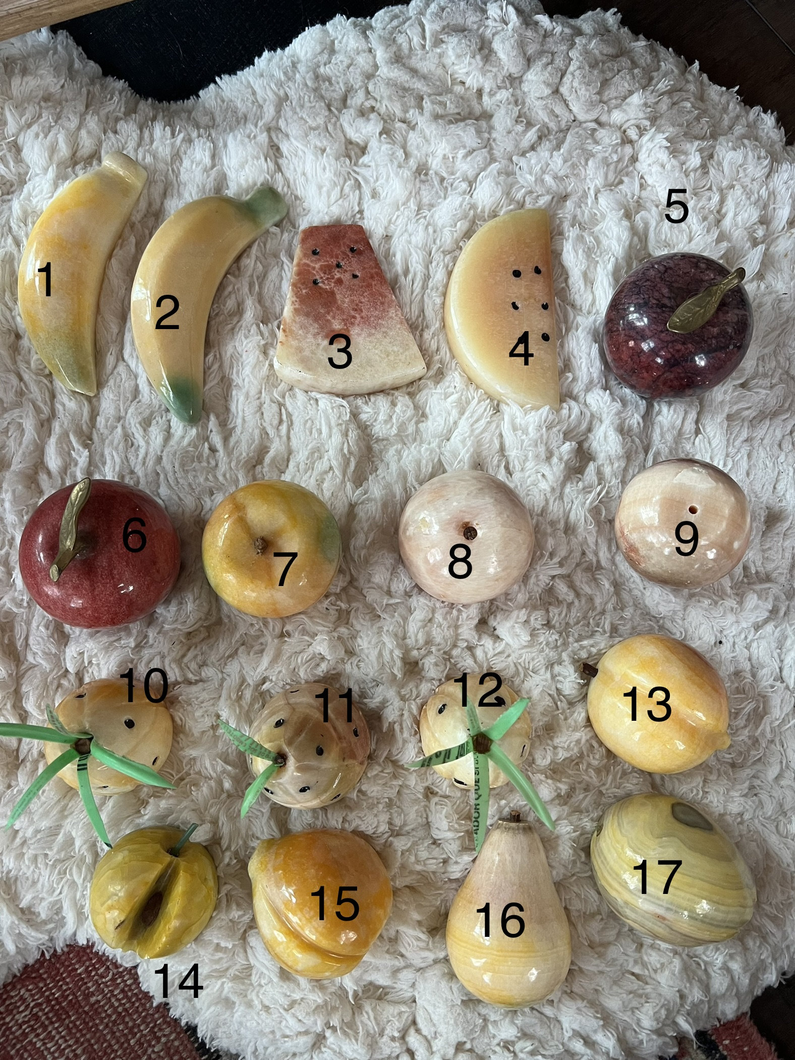 Vintage Italian Alabaster Marble Carved Stone Fruit - Etsy