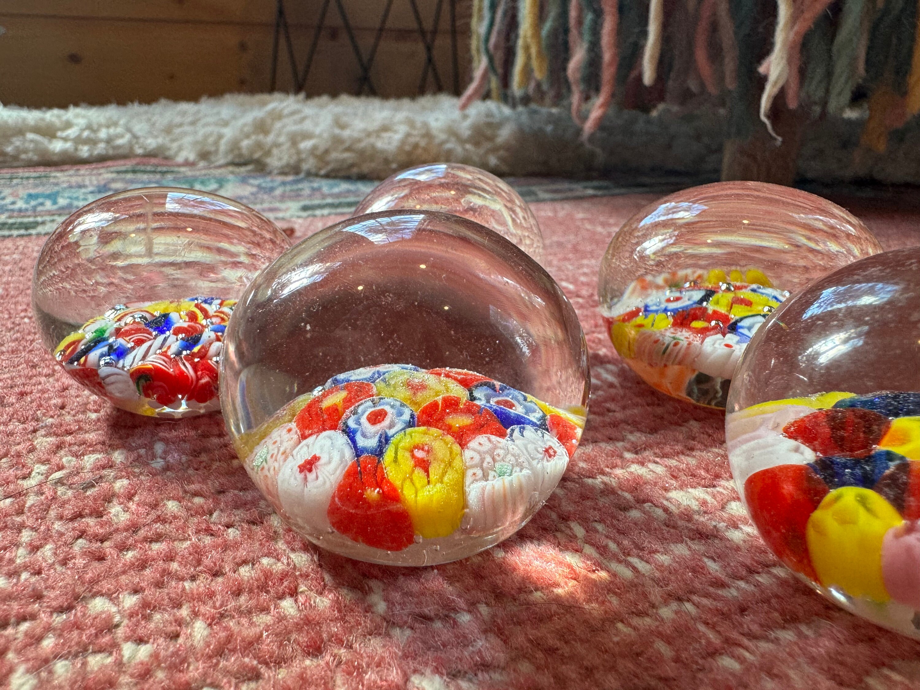 Vintage Millefiori Paperweight Set - Etsy