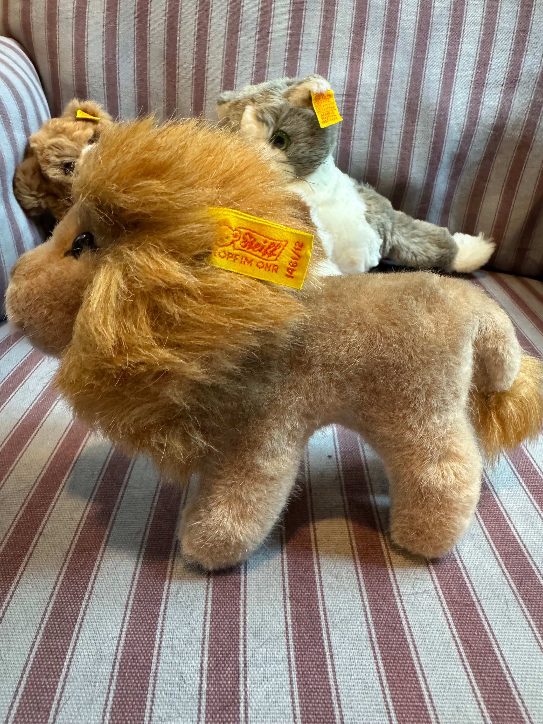 Vintage Steiff Stuffed Animals Germany Baby Bear Dog Cat Lion Lamb ...