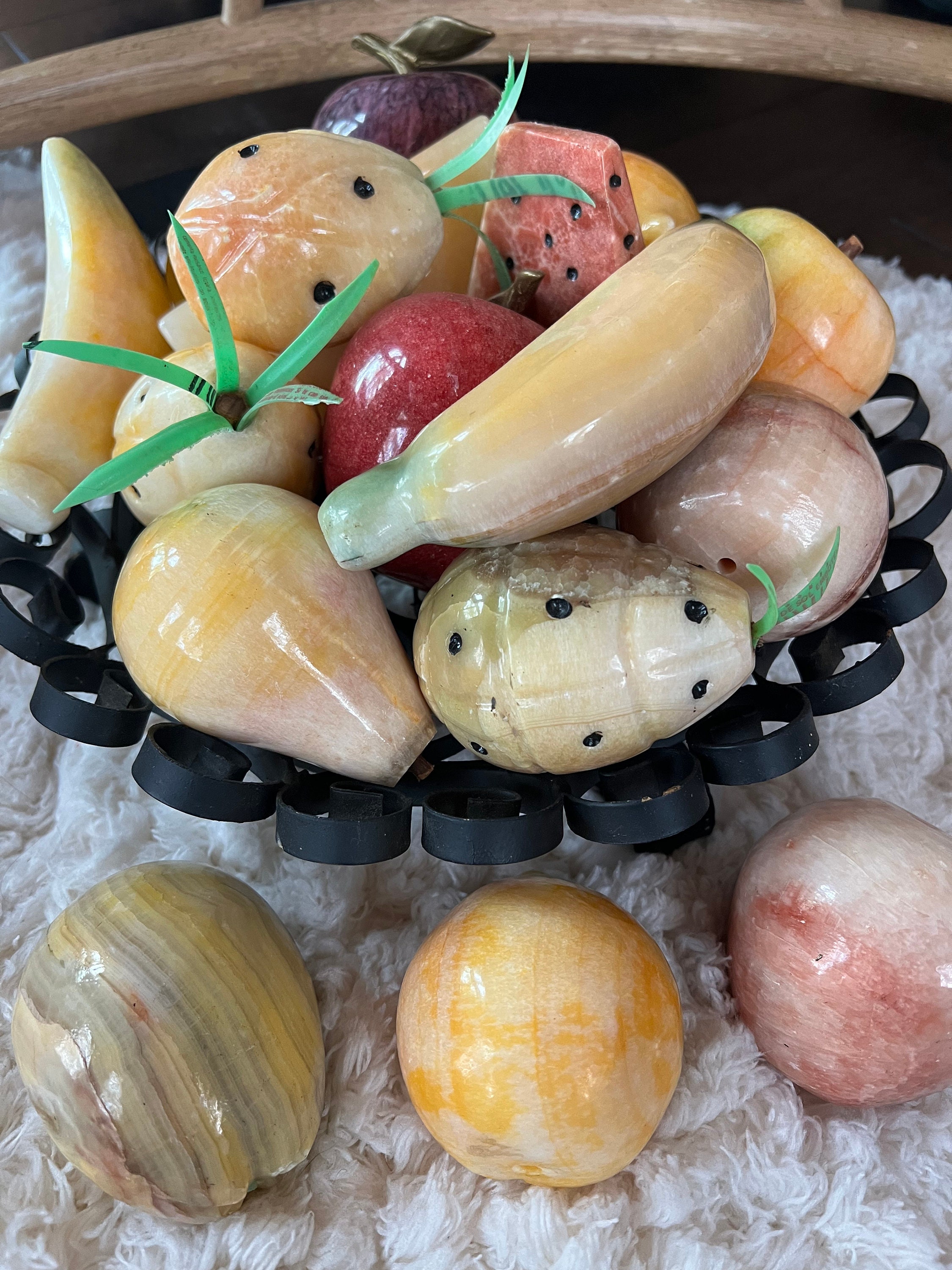 Vintage Italian Alabaster Marble Carved Stone Fruit - Etsy