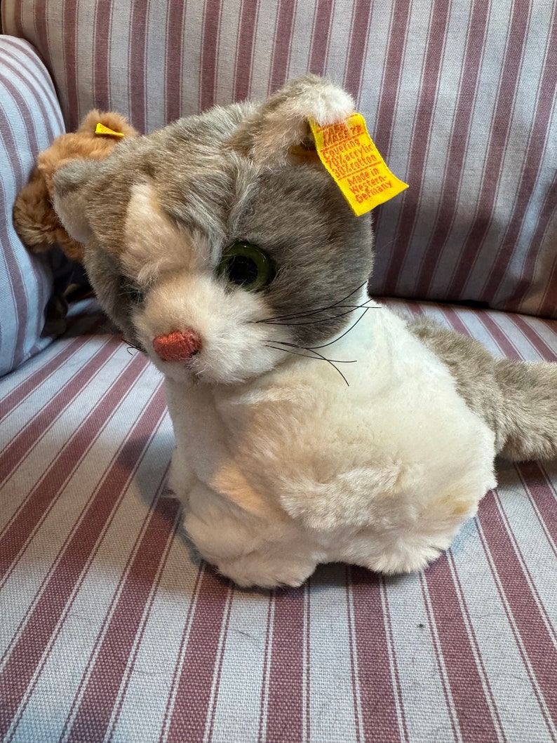 Vintage Steiff Stuffed Animals Germany Baby Bear Dog Cat Lion Lamb ...