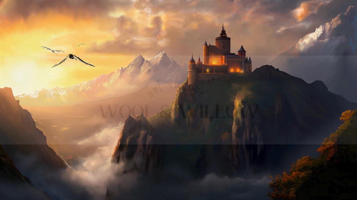Fourth Wing Inspired Digital Desktop Wallpaper, Fantasy Dragon, 4K ...