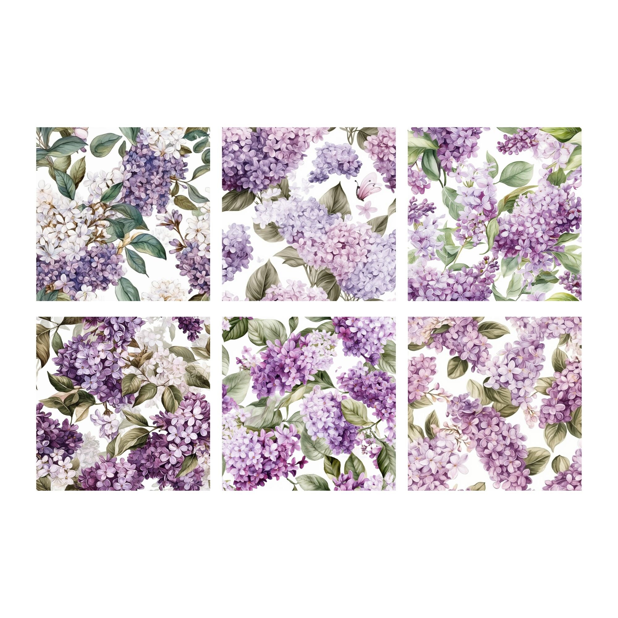 Purple Watercolour Lilacs Digital Paper Seamless Flower - Etsy