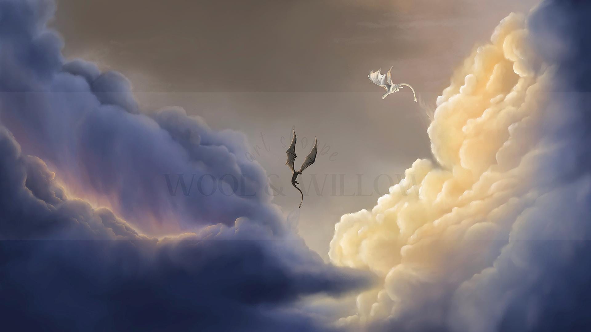 Fourth Wing Inspired Digital Desktop Wallpaper, Fantasy Dragon, 4K ...