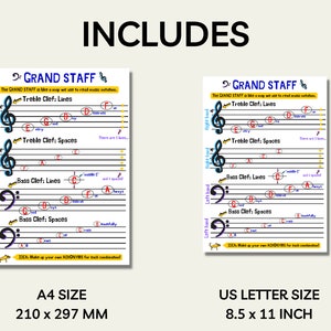 Grand Staff Music Poster: Piano Notes, Music Theory (PDF & PNG) - Etsy