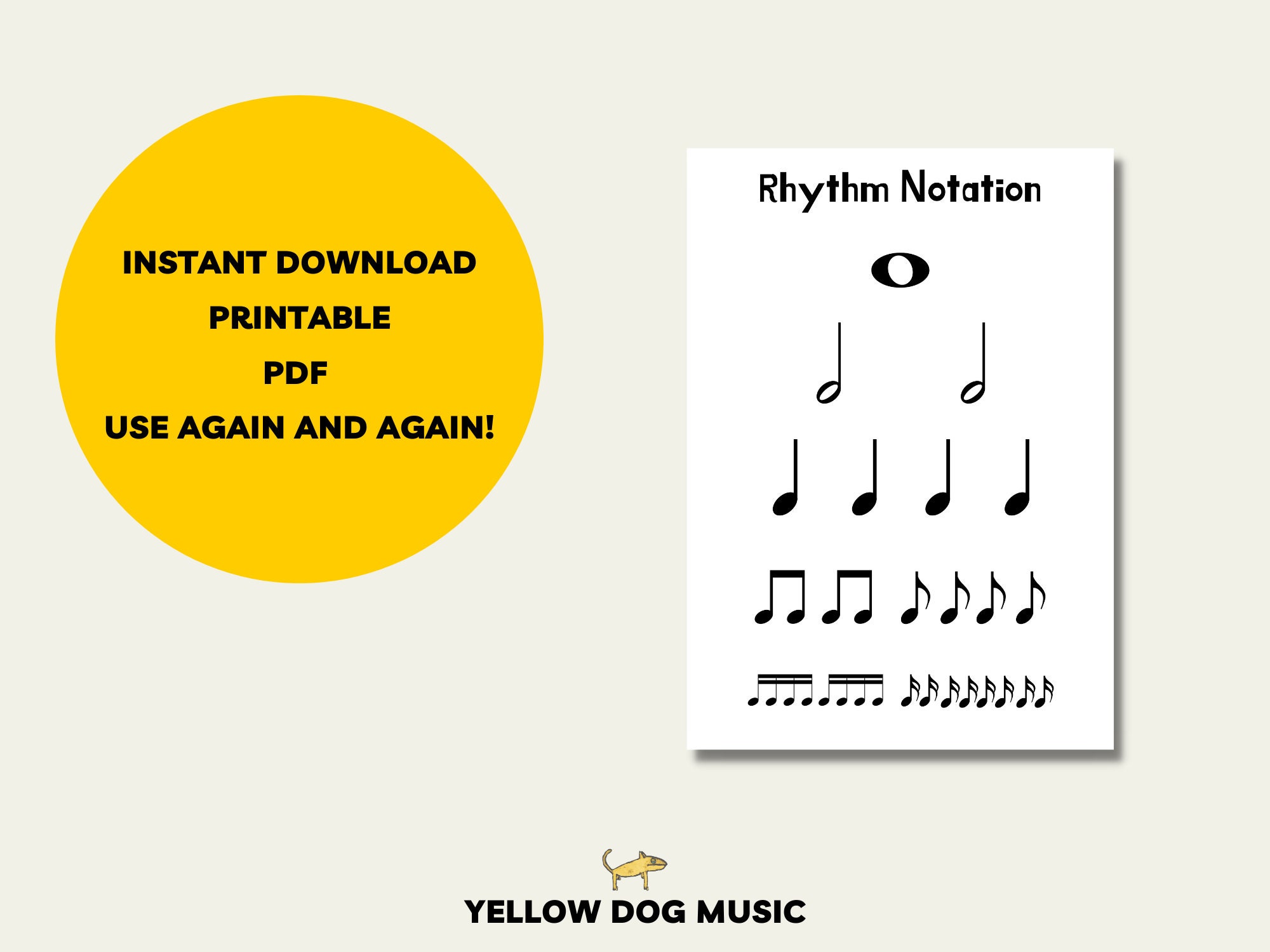 Rhythm Notation Chart, Rhythm Pyramid Poster, Music Theory Wall Art ...