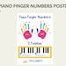 Piano Finger Numbers Poster, C Position Piano Worksheet, Music Theory ...