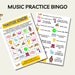 Music Bingo Worksheet, Practice Bingo, Music Lesson Games, Printable ...