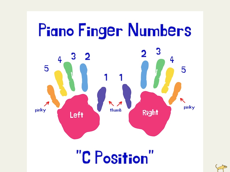 Piano Finger Numbers Poster, C Position Piano Worksheet, Music Theory ...